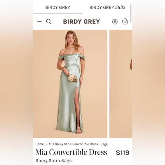 Birdy Grey | Skirts | Birdy Grey Sage Green Off The Shoulder Dress ...